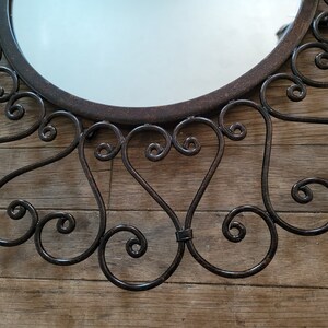 Vintage Black Gold Flecks Metal Scroll Wall Mirror * Round S Heart ...