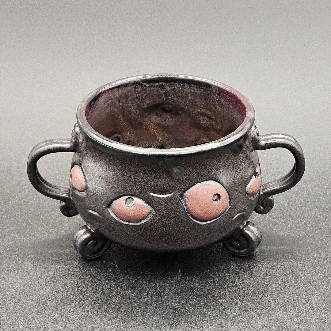 Cauldron of Many Faces in Charcoal Satin & Black Rust - Etsy