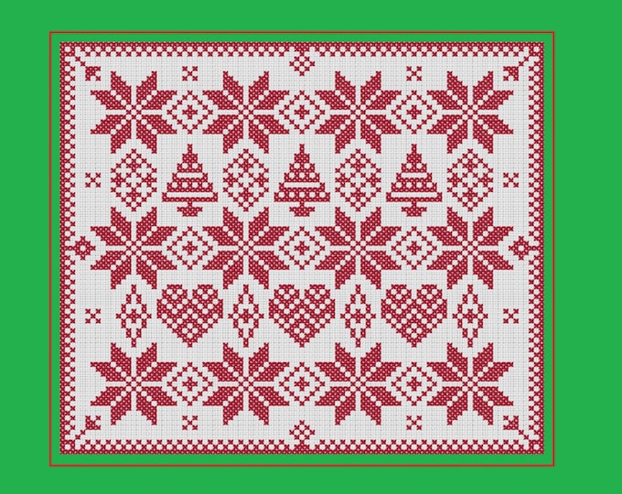 Scandi Style Christmas Cross Stitch Pattern: Modern Christmas Sampler ...