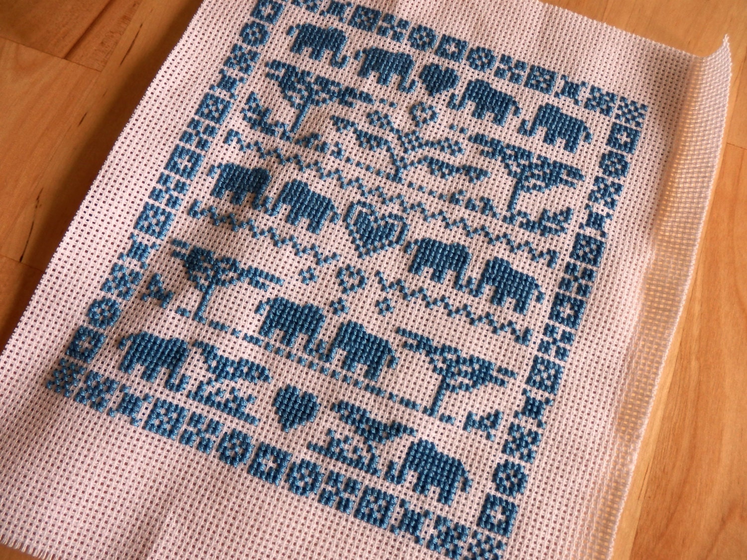 Elephant cross stitch pattern: modern sampler | Etsy