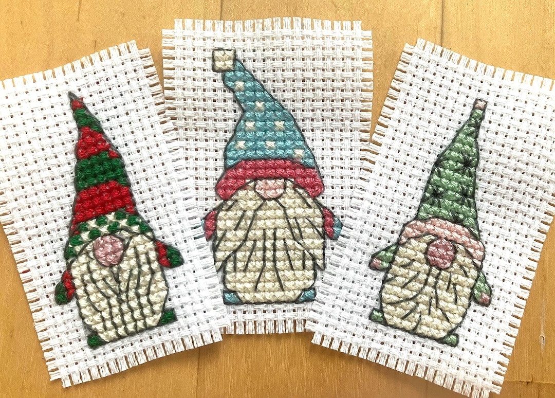 Christmas Cross Stitch Pattern: Five Mini Festive Gonks - Etsy