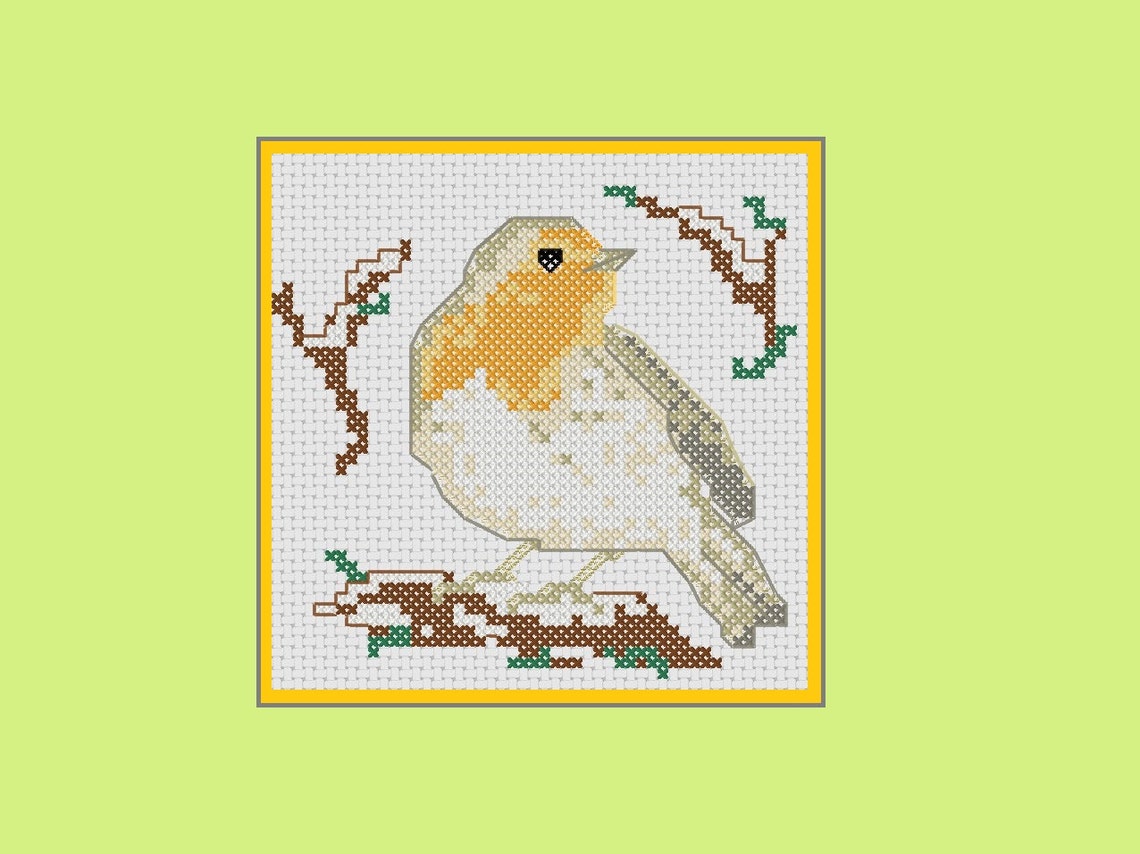 Robin Cross Stitch Pattern: Garden Birds Series - Etsy