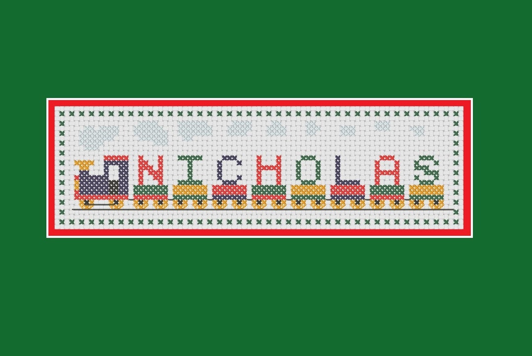 Cross Stitch Pattern: Child's Name Plate, Steam Train - Etsy