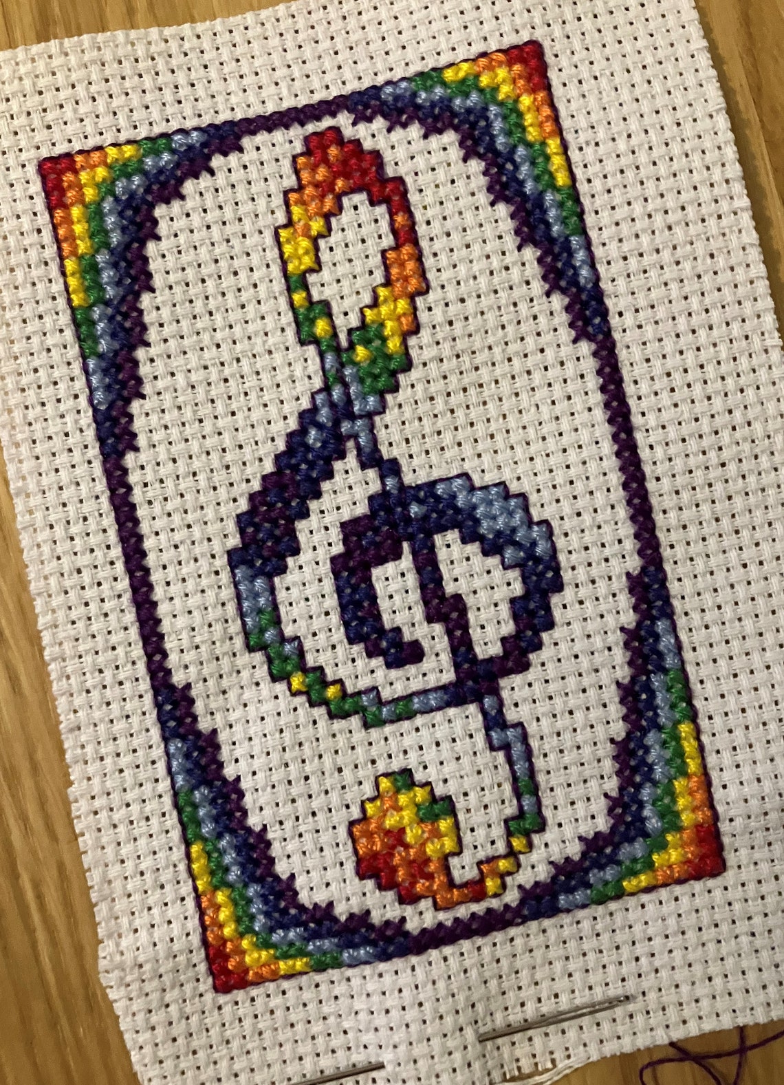 Treble Clef Rainbow Cross Stitch Pattern: Music Series - Etsy