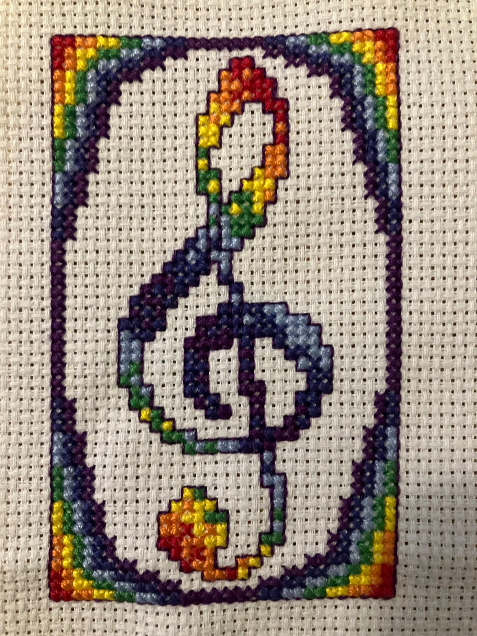 Treble Clef Rainbow Cross Stitch Pattern: Music Series - Etsy