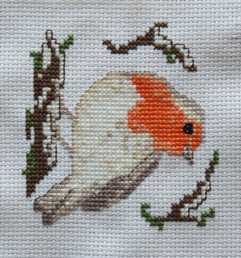 Robin Cross Stitch Pattern: Garden Birds Series - Etsy