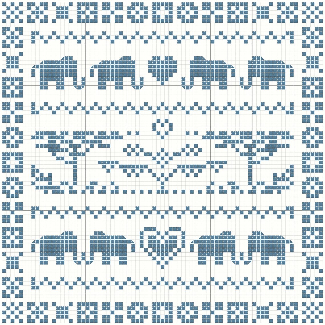Elephant Cross Stitch Pattern: Modern Sampler - Etsy