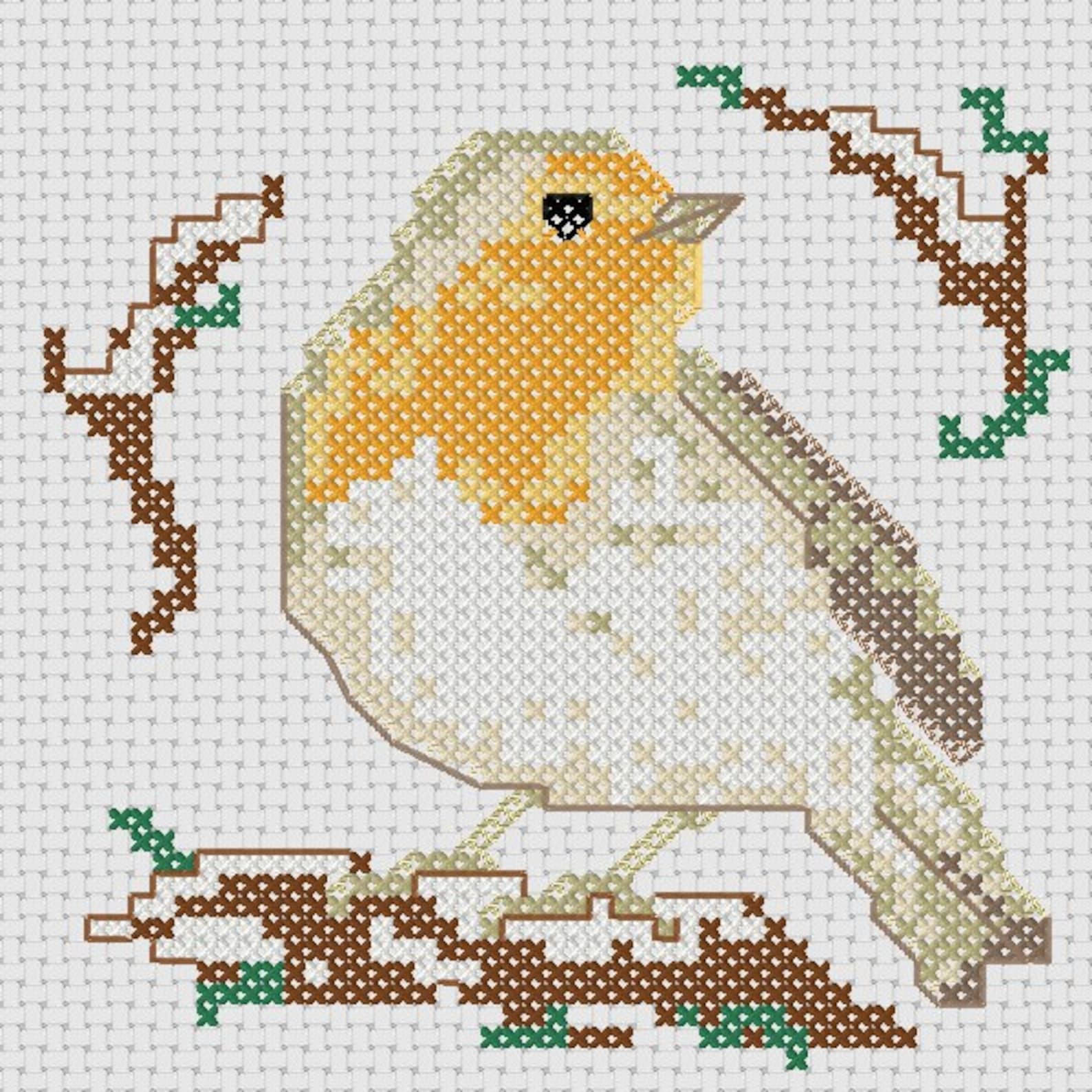 Robin Cross Stitch Pattern: Garden Birds Series - Etsy