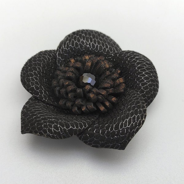 Leather Brooch - Etsy