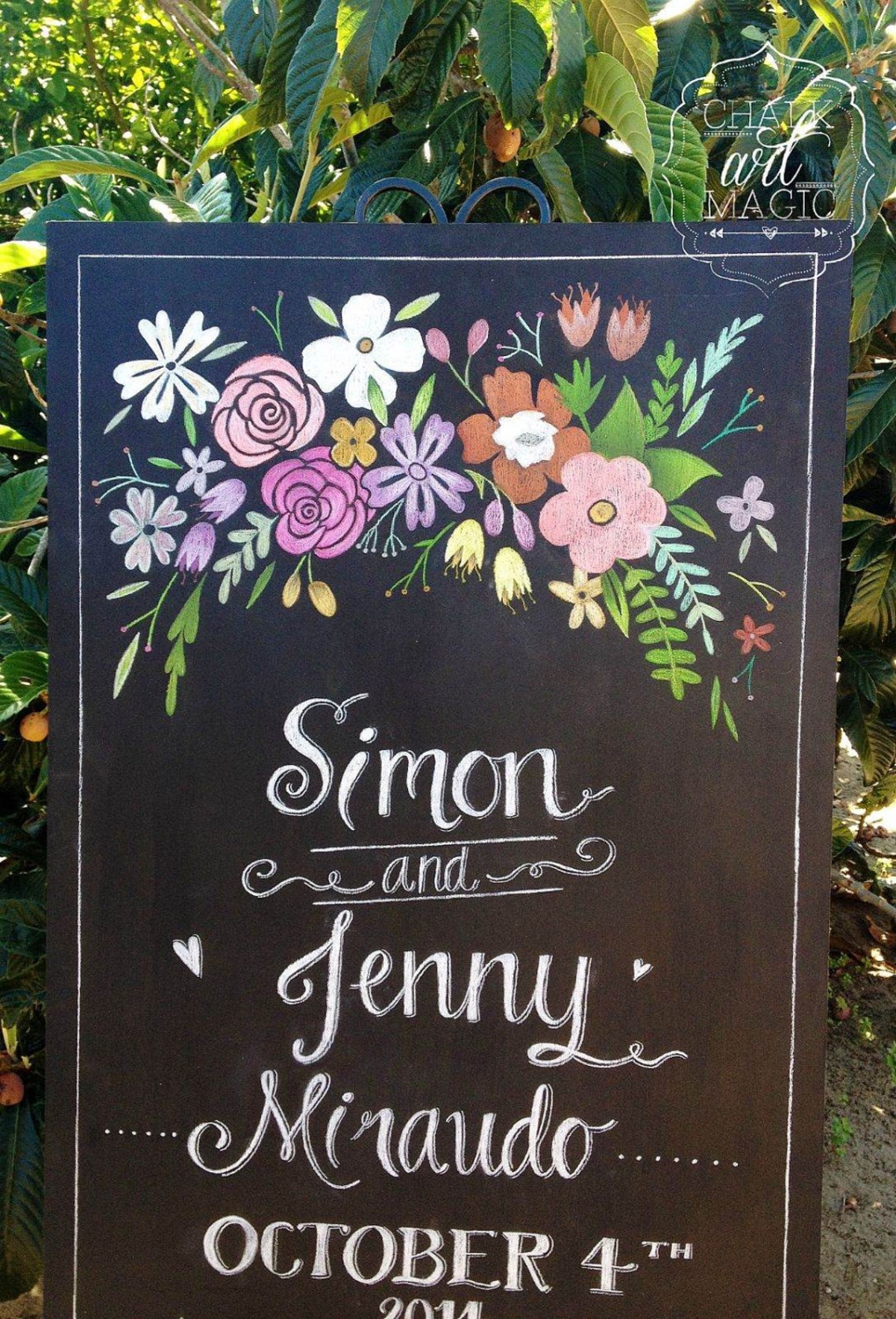 Floral Wedding Chalkboard Sign. - Etsy