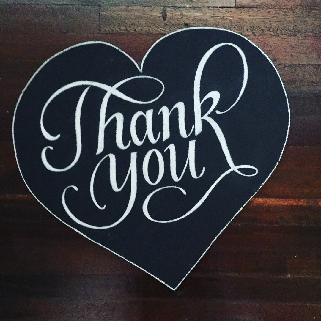 Thank You Heart Sign - Etsy