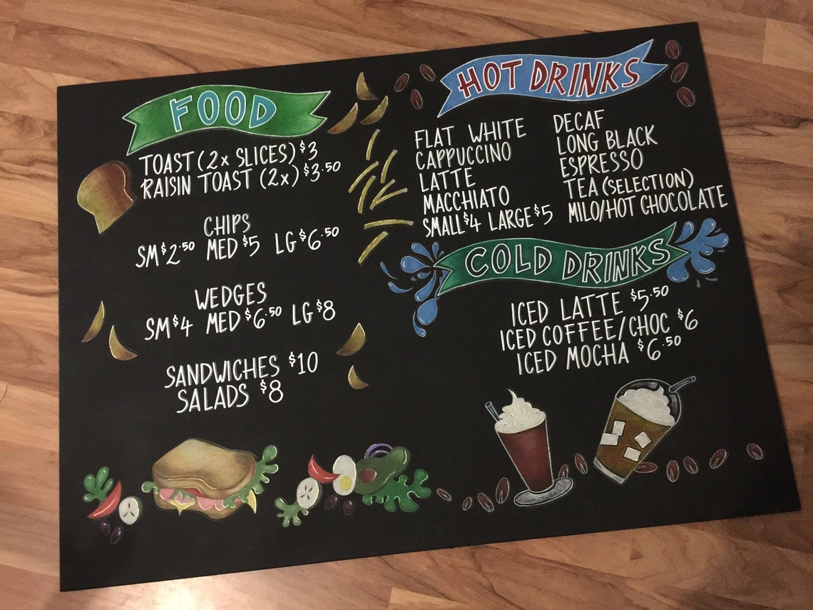Food and Drinks Menu / Food Sign / Drinks Sign / Menu / Menu Sign ...