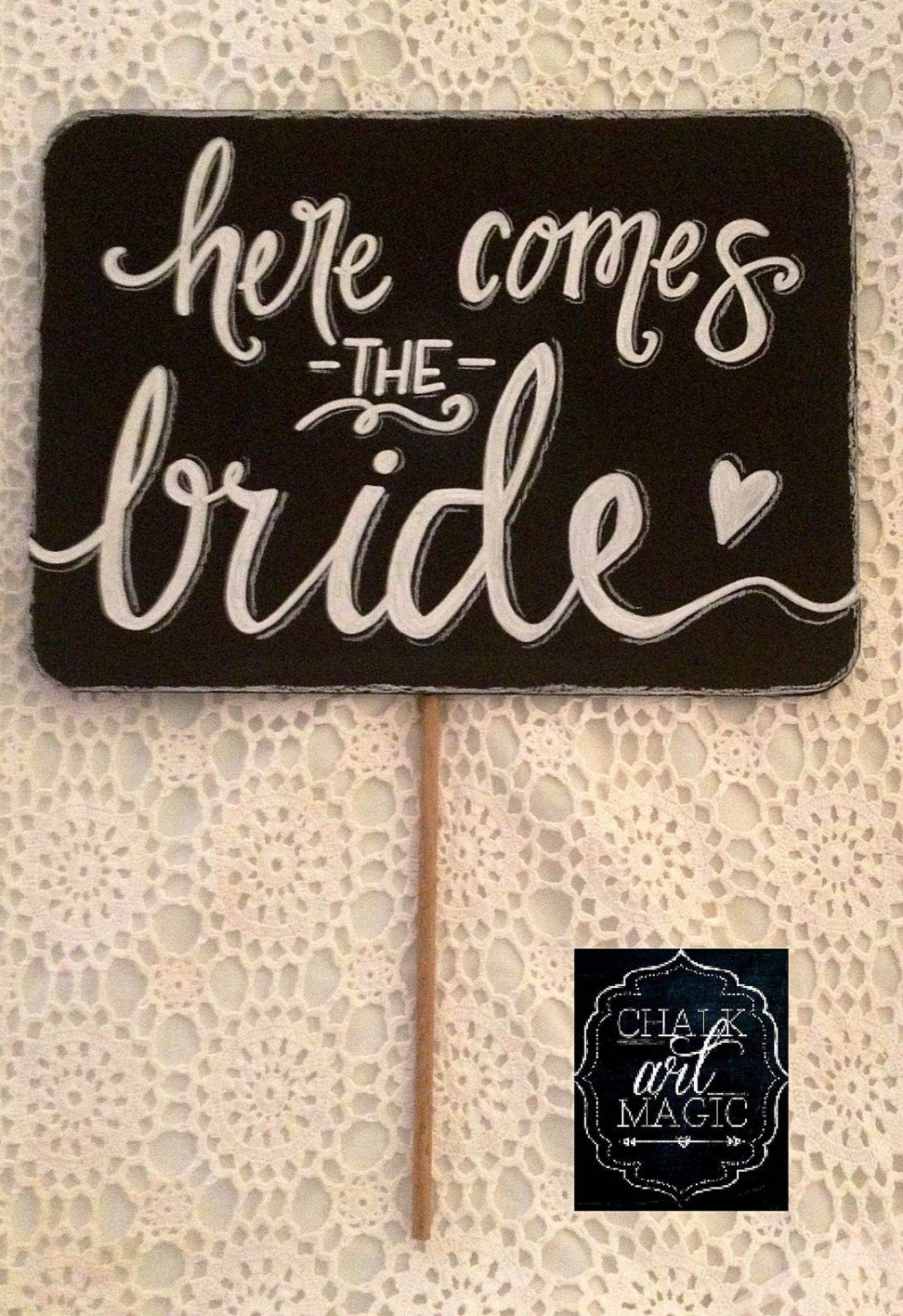 Here Comes the Bride Chalkboard Sign. - Etsy