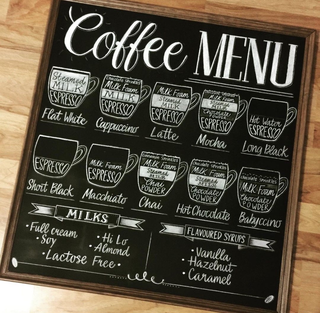 Coffee Menu Sign - Etsy