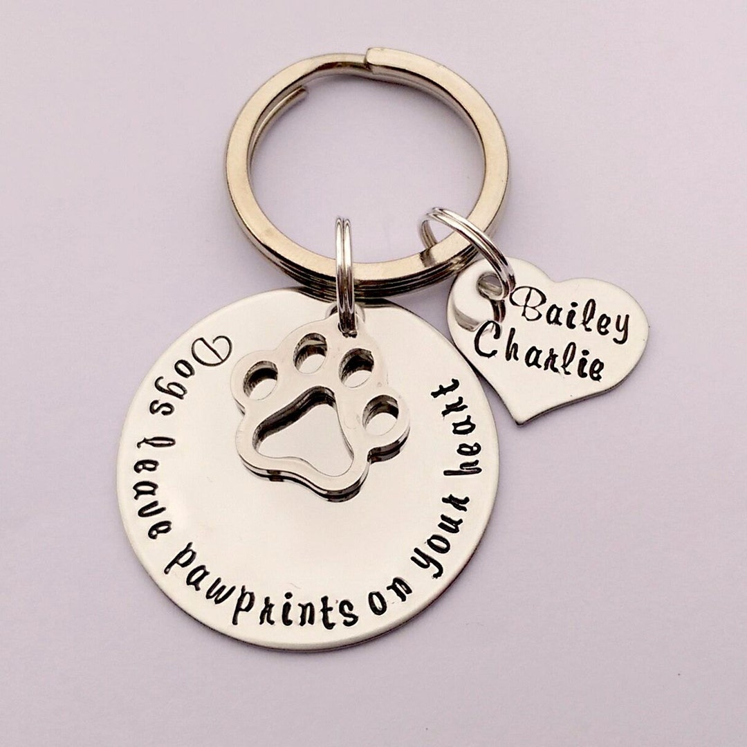 Personalised Dog Keyring - Personalised Dog Keychain - Dogs Leave ...