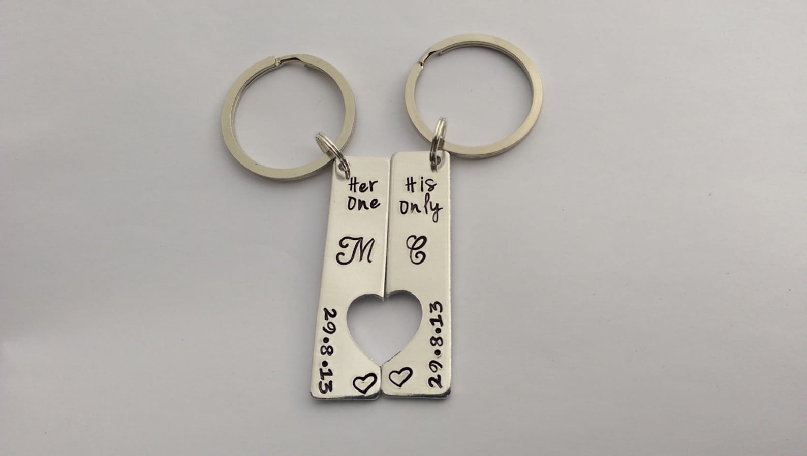 Personalised His and Hers Keyrings Personalized Couples - Etsy