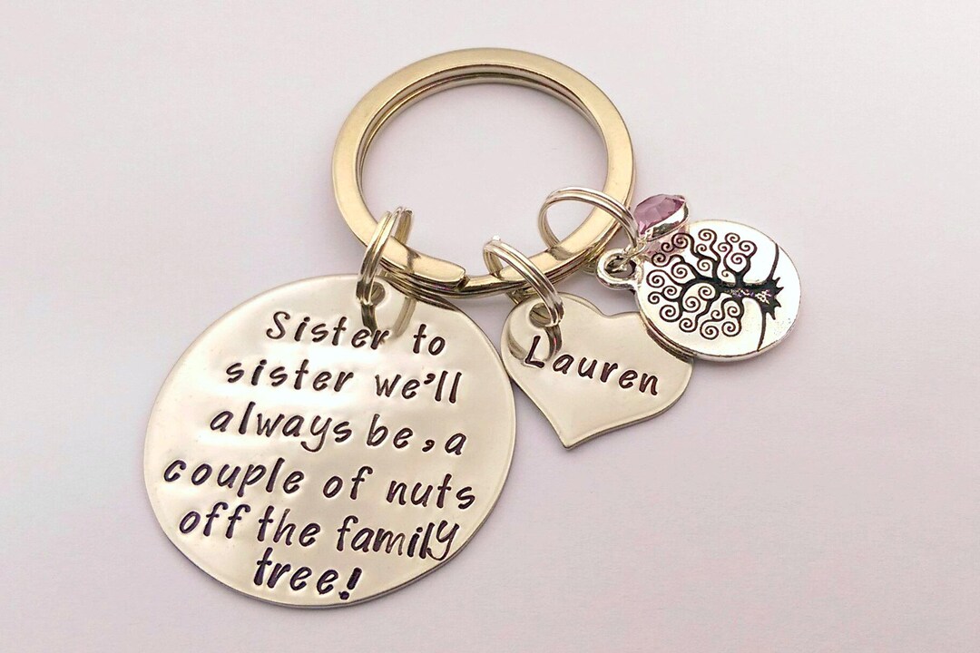 Personalised Sister Family Tree Keyring Gift - Etsy