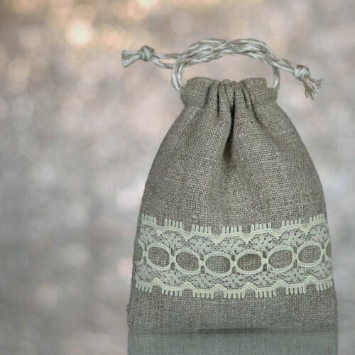 Small Linen Drawstring Bag Jewelry Pouch Cotton Linen Gift - Etsy