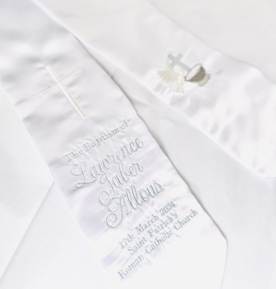 Personalized Catholic Baptism Girl Stole