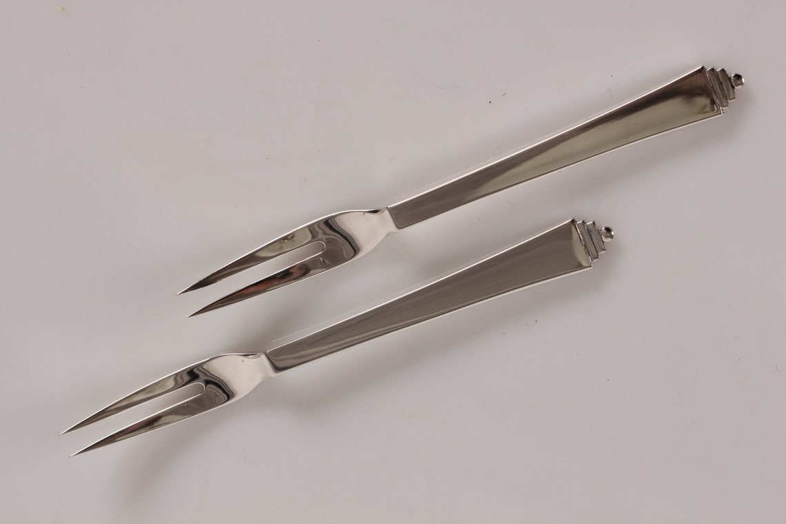 Danish Georg Jensen Art Deco Pyramid Sterling Silver Cutlery by Harald ...