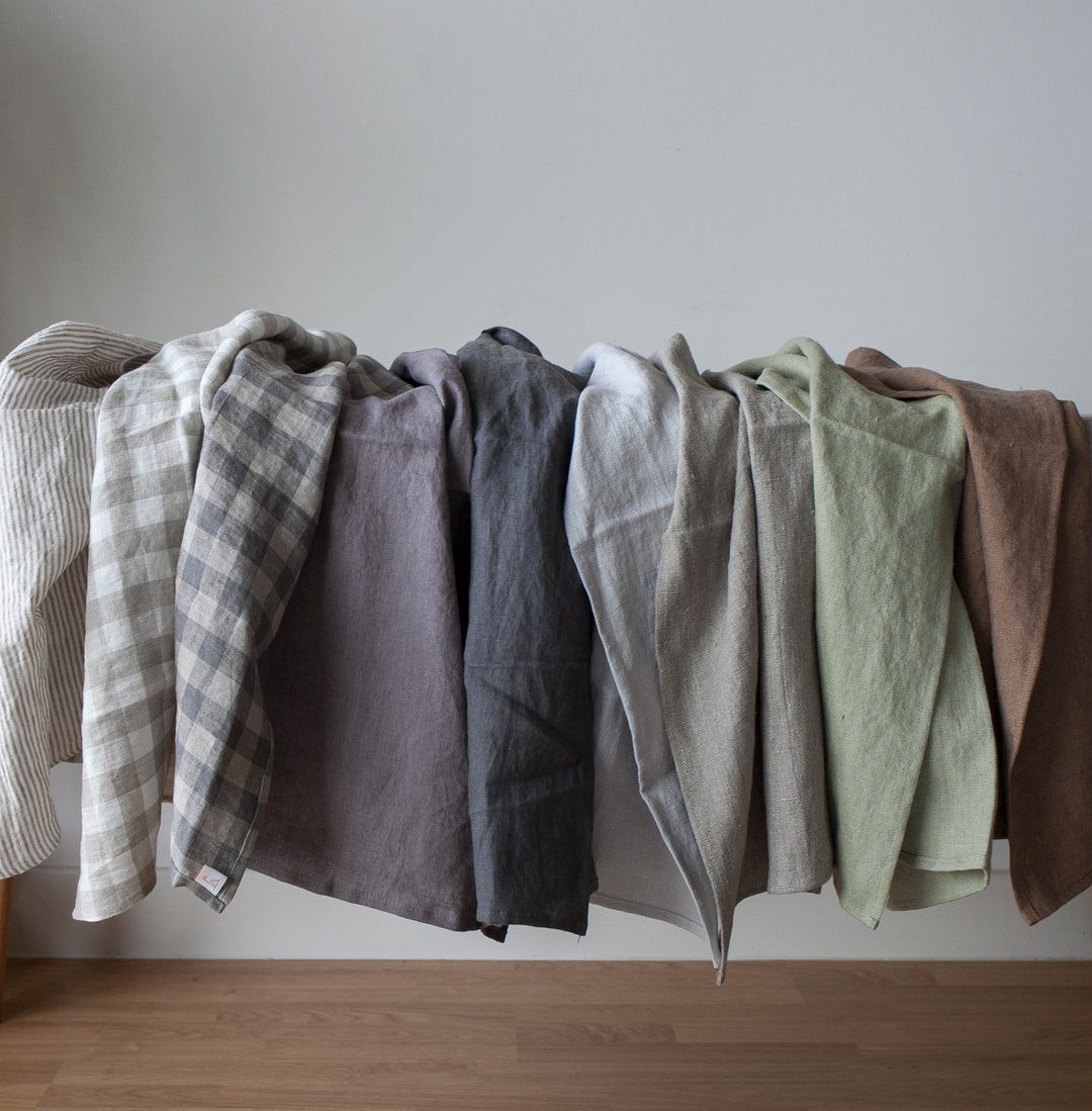 European Linen Tea Towel, Soft Stone Washed, Kitchen Hand Towel - Etsy