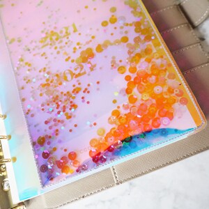 A5 Planner Shaker Dashboard, Holographic Vinyl Sequin Dashboard, A5 ...