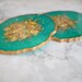 Jade Green Geode Resin Coasters Geode Coaster Set Jade Green - Etsy