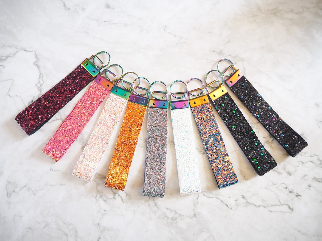 Sparkly Wristlet Strap Keyring, Glitter Wristlet Keyring, Sparkly ...