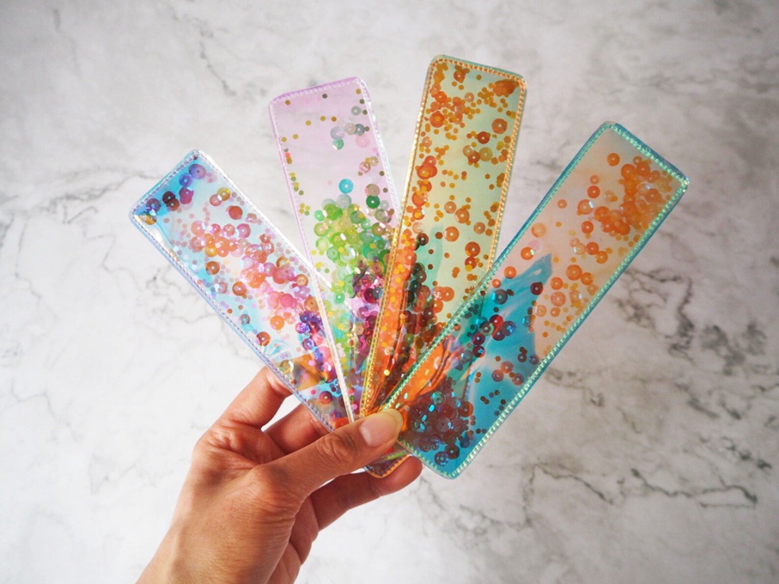 Holographic Sequin Bookmark, Holographic Bookmark, Iridescent Vinyl ...