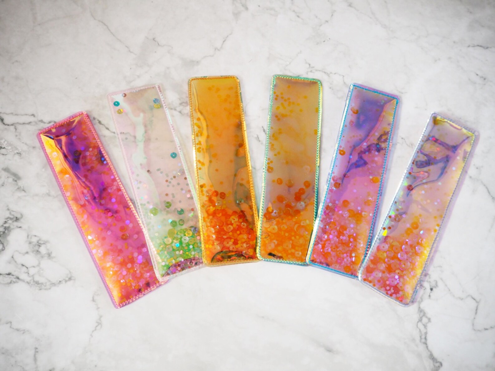 Holographic Sequin Bookmark, Holographic Bookmark, Iridescent Vinyl ...