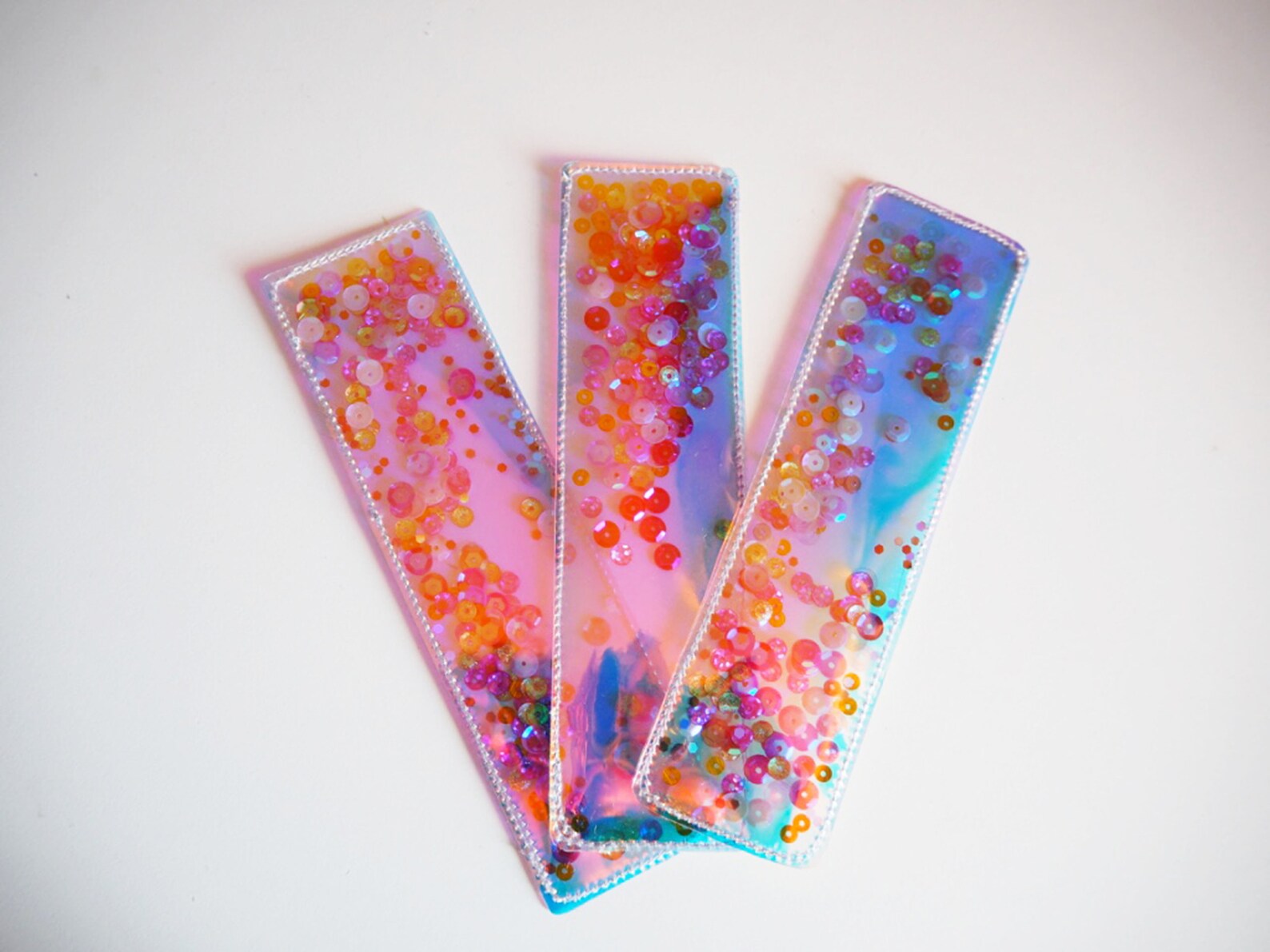 Holographic Sequin Bookmark, Holographic Bookmark, Iridescent Vinyl ...