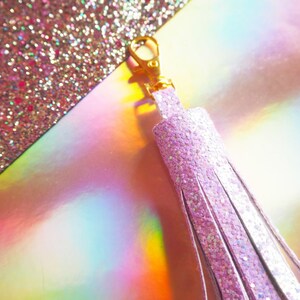 Pastel Purple Glitter Tassel Keychain, Sparkly Purple Tassel Keychain ...