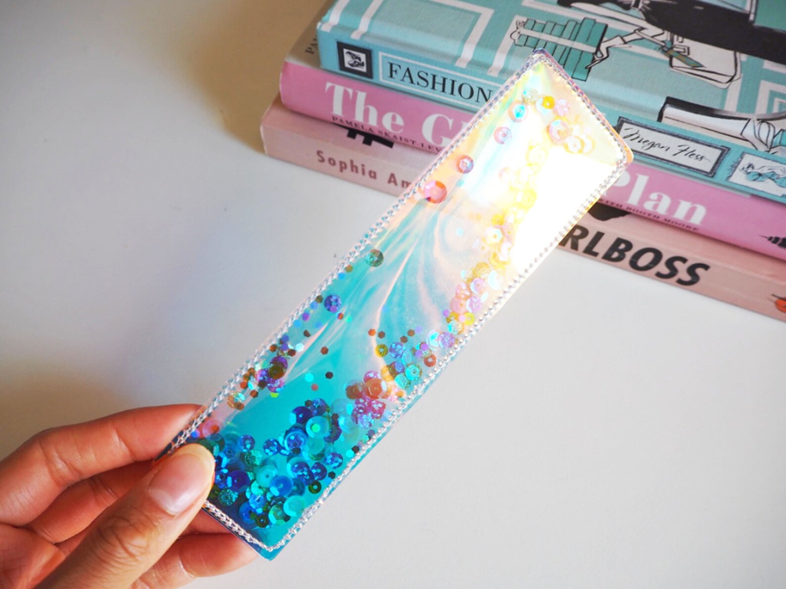 Holographic Sequin Bookmark, Holographic Bookmark, Iridescent Vinyl ...