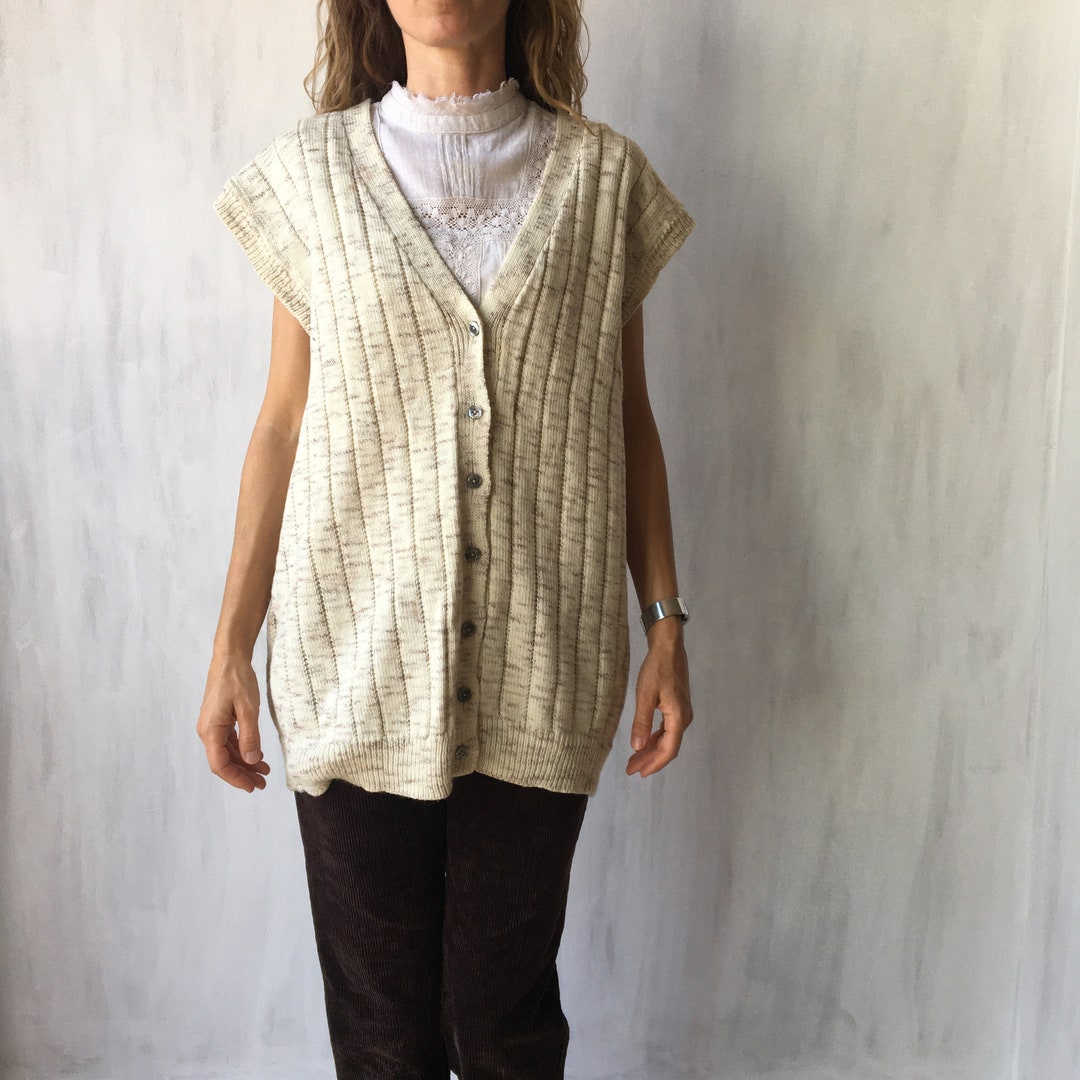 S-M. Chaleco vintage abotonado para mujer chaleco acrílico - Etsy España
