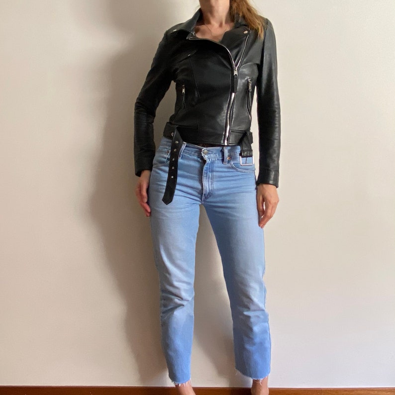 Women Leather Black Jacket. Ramones Classic Punk Rock Leather Jacket. M ...