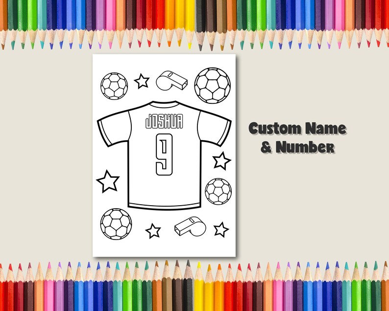 Personalized Sports Jersey Coloring Pages | Custom Football & Soccer ...