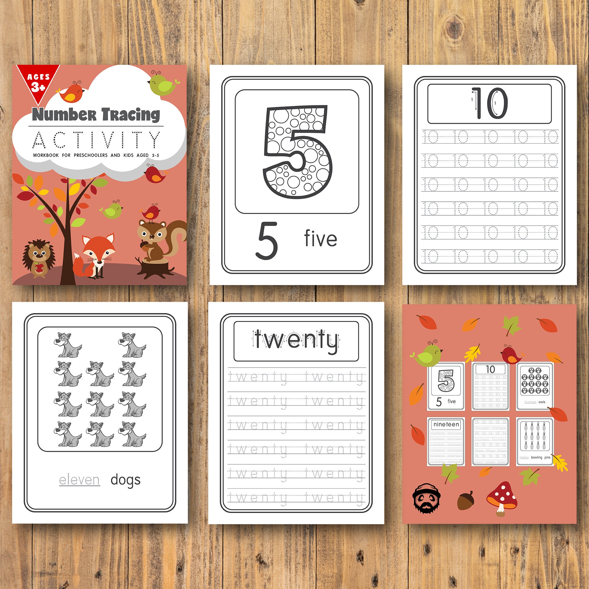 Number Tracing Activity Workbook for Preschoolers and Kids Aged 3-5 ...