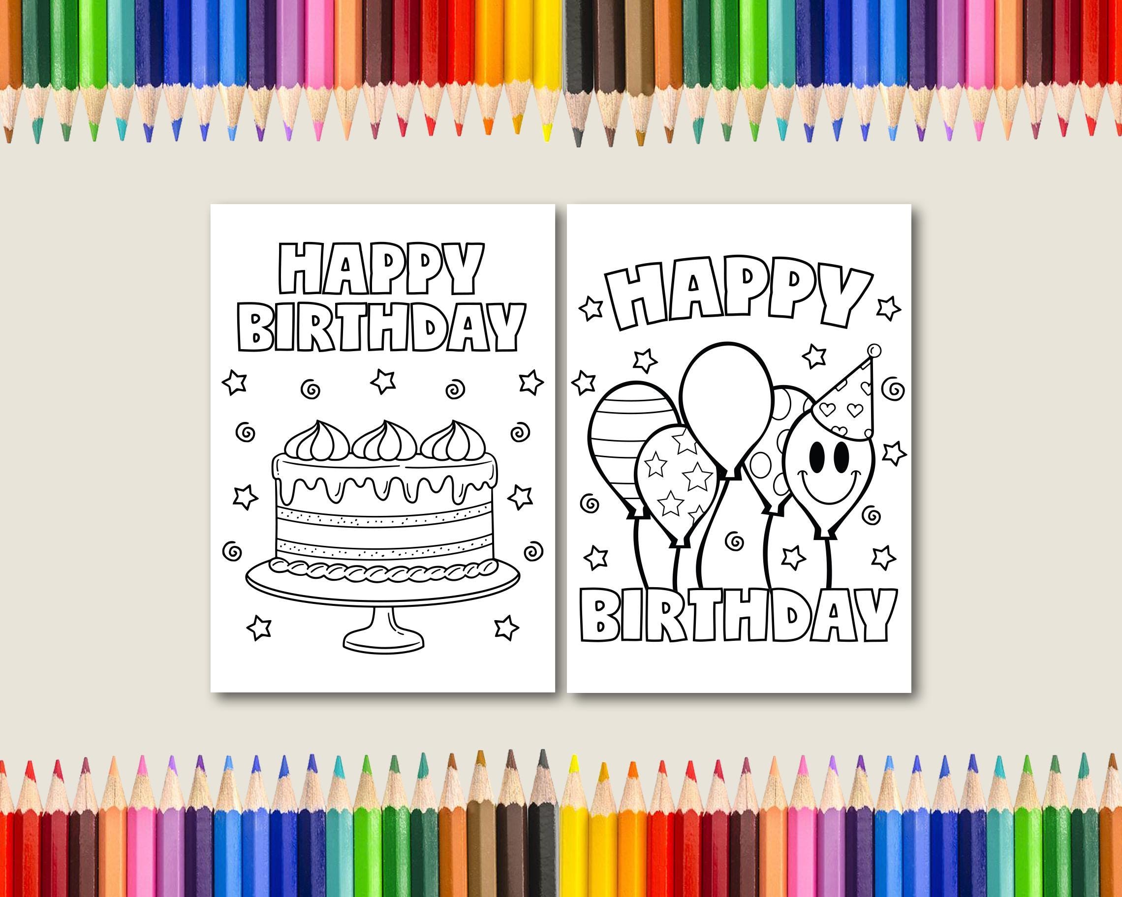 Kids Birthday Coloring Pages | Instant Download Birthday Party Activity ...