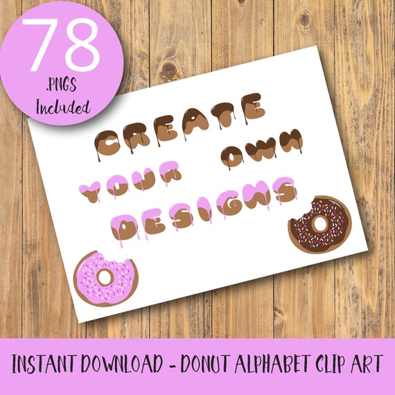 Donut Alphabet Clipart Bundle A to Z Clip Art Cute - Etsy