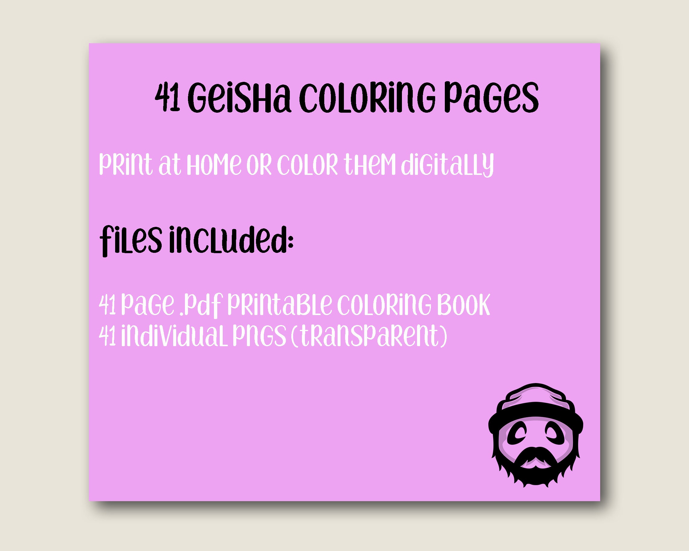 41 Geisha Coloring Pages Bundle Printable & Digital Art, PDF PNG Files ...