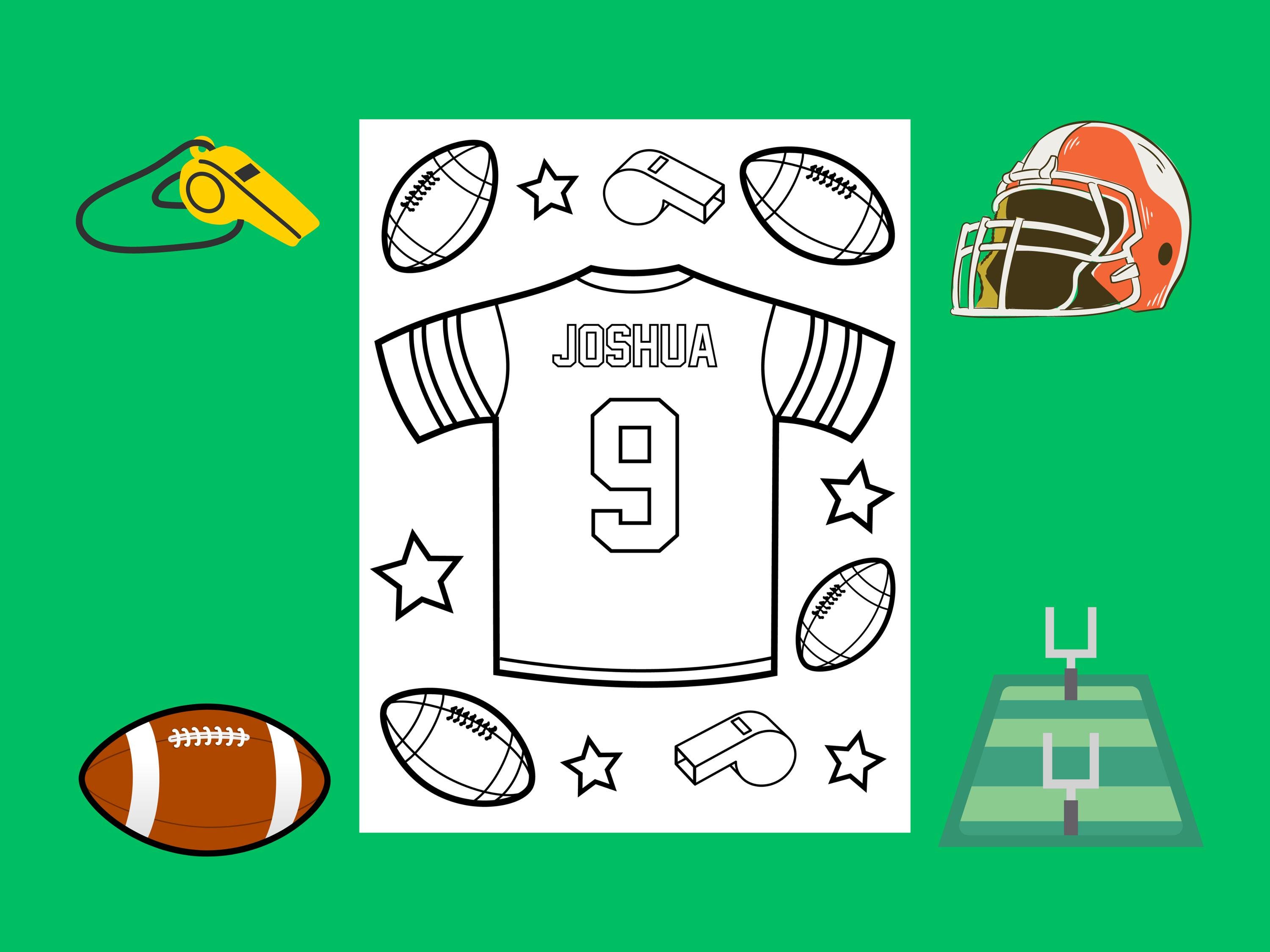 Personalized Sports Jersey Coloring Pages | Custom Football & Soccer ...