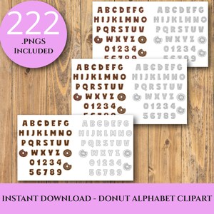 Donut Alphabet Clip Art Set: Instant Download With 222 PNG & EPS Files ...