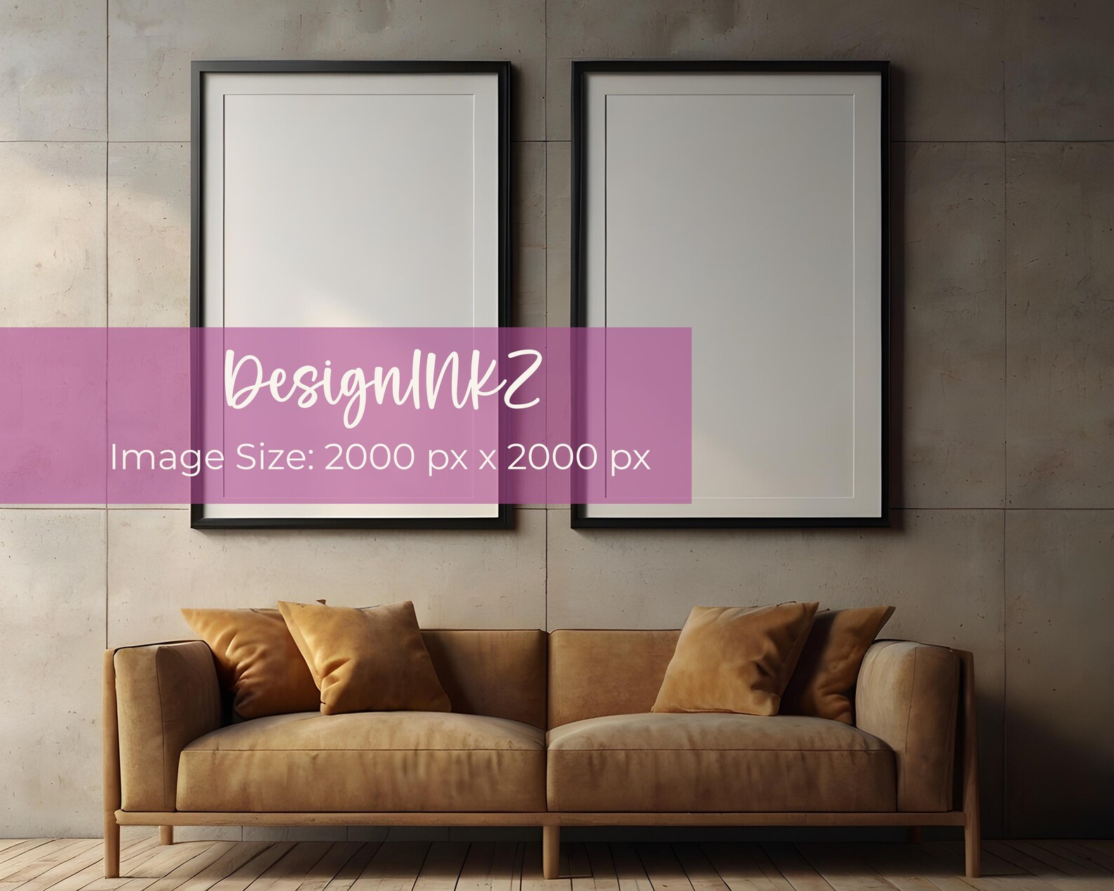 2 Vertical Frame Mockup, Mockup Scene, Black Frame, Digital Frame, PSD ...