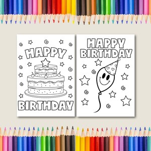 Kids Birthday Coloring Pages | Instant Download Birthday Party Activity ...