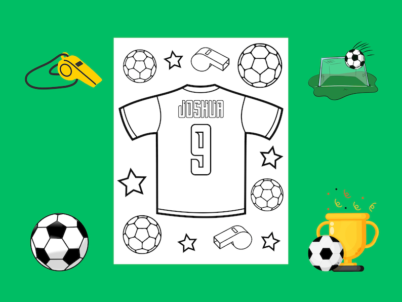 Personalized Sports Jersey Coloring Pages | Custom Football & Soccer ...
