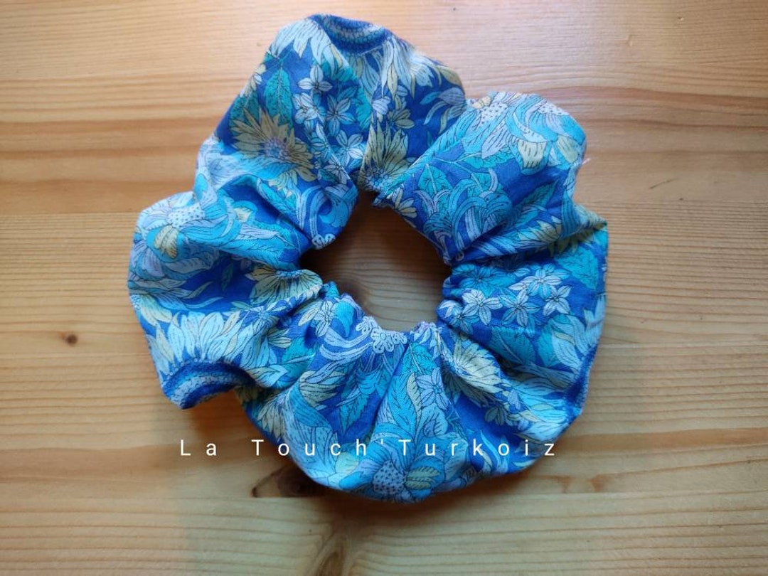 Chouchou, Small Knot or Foulchie Floral Design in Blue Liberty Japanese ...