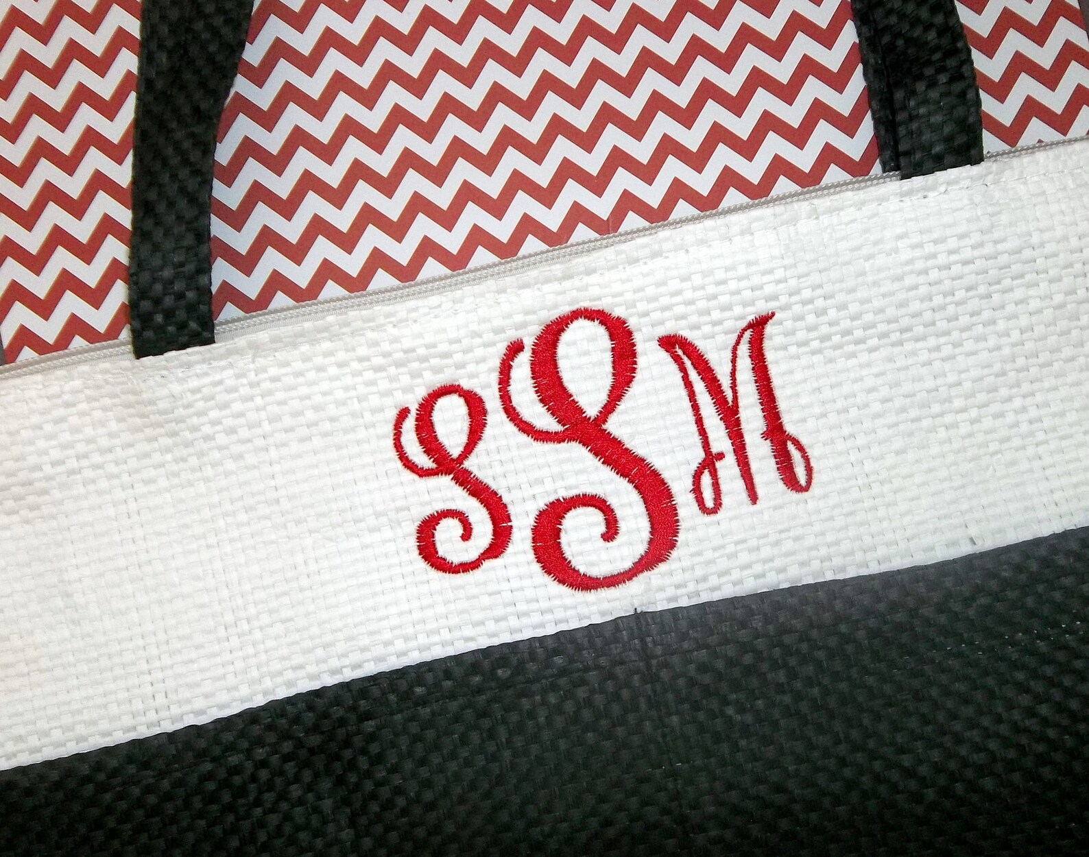 Monogrammed Large Tote Bag Personalized Custom Monogram | Etsy