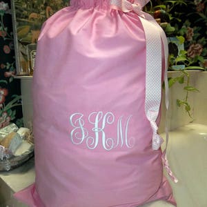 Monogrammed Laundry Bag Personalized Monogram or Name on White Laundry ...