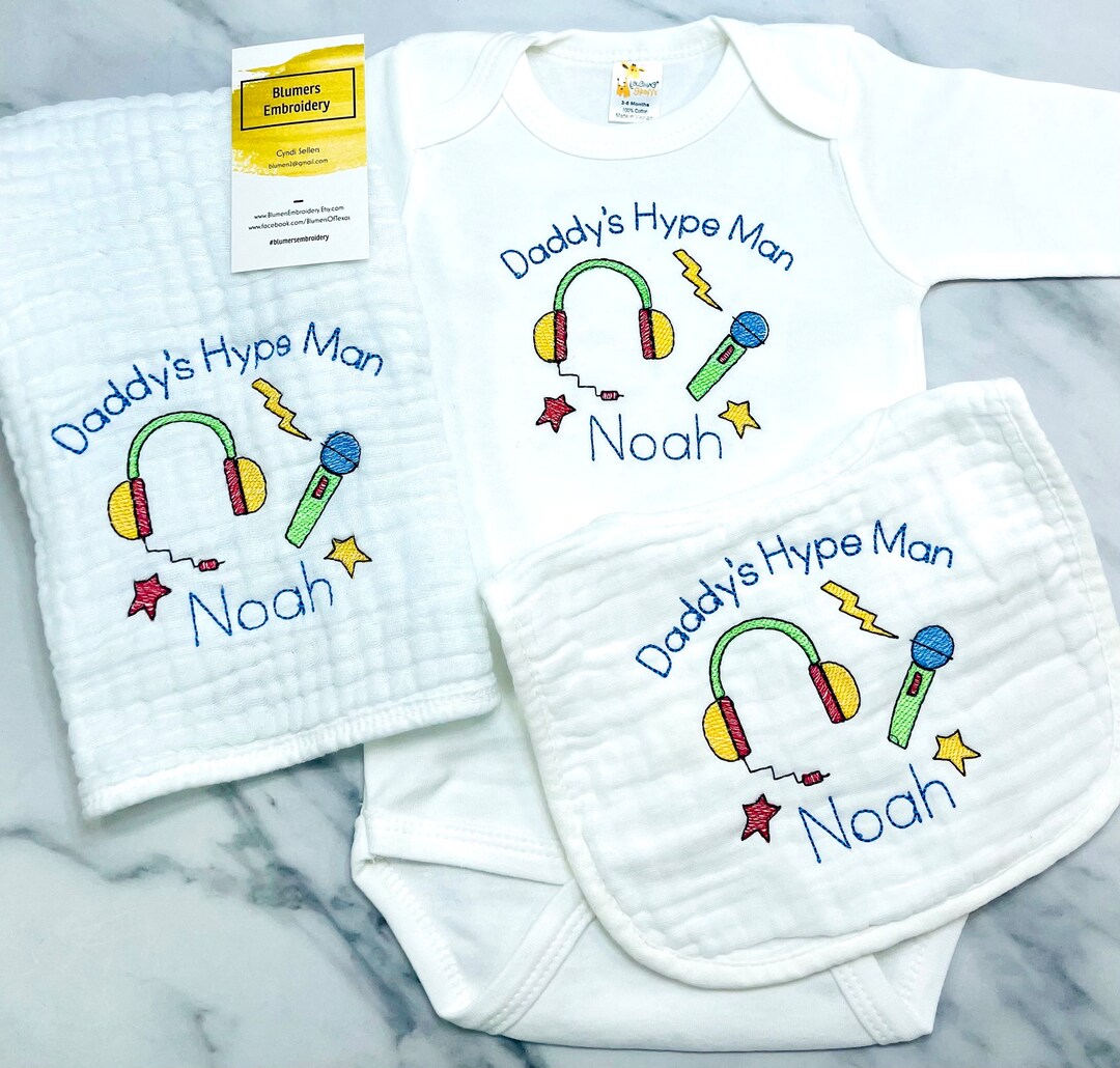 Rapper Baby Shower Gift Personalized Embroidered Hip Hop Rap Music Baby ...