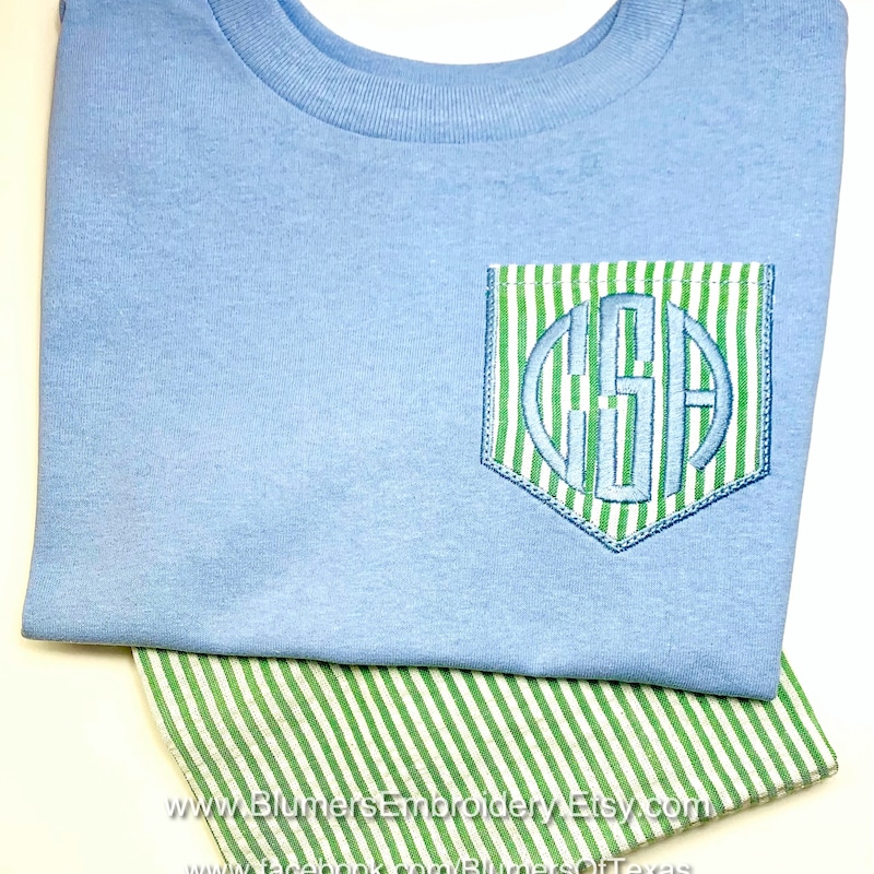 Monogram Pocket Tee - Etsy